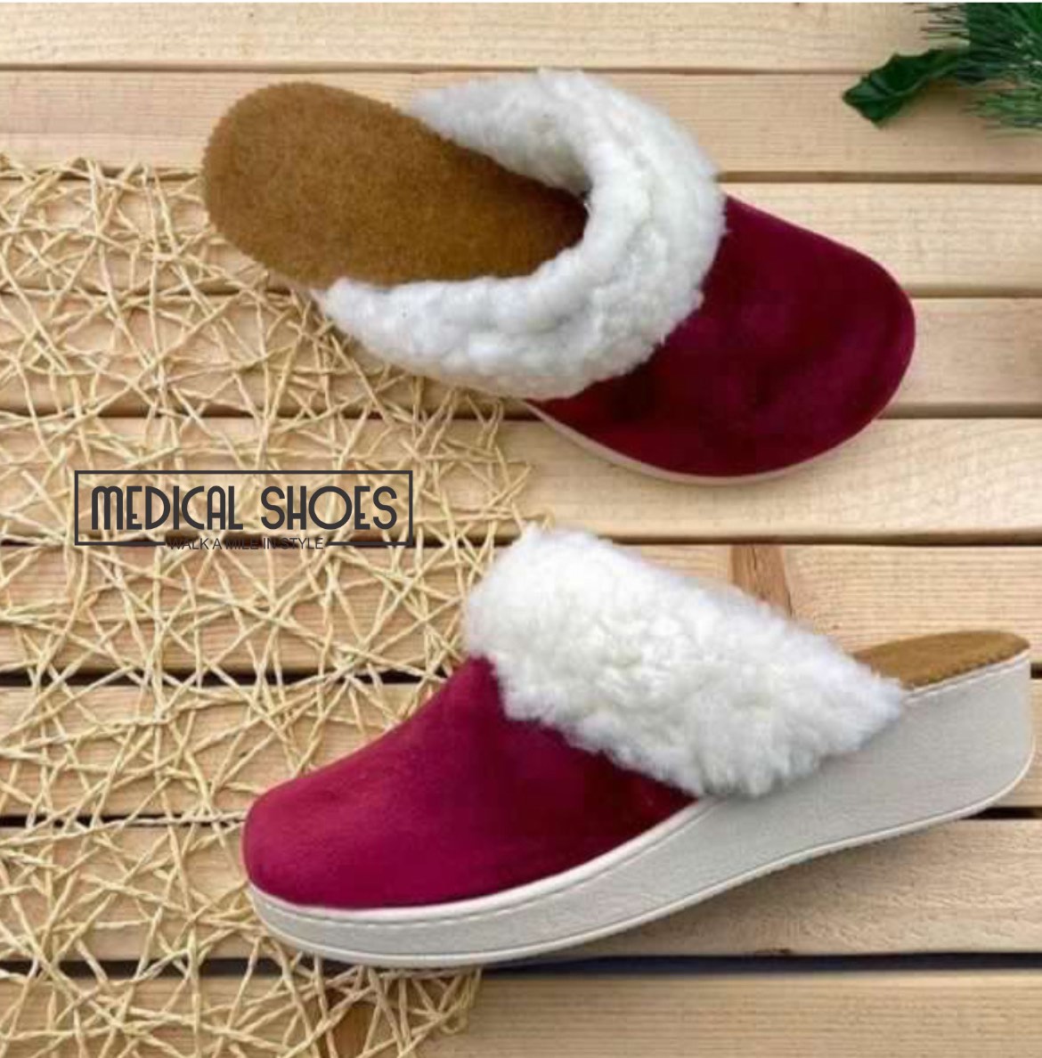 Tople Zenske Papuce Sa Petom-Bordo – Medical Shoes MNE