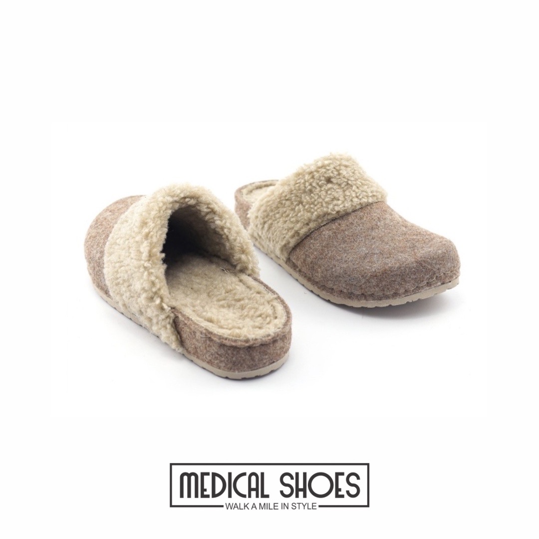 Mia Zenske Sobne Papuce 323-Svijetlo Braon – Medical Shoes MNE